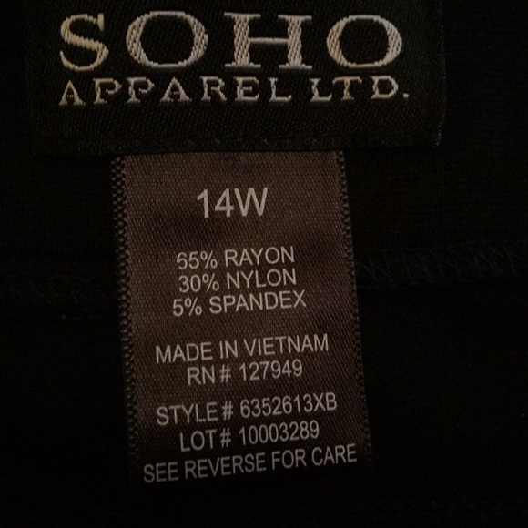 Soho Apparel | Pants & Jumpsuits | Soho Apparel Ltd Stretchy Dark Black ...